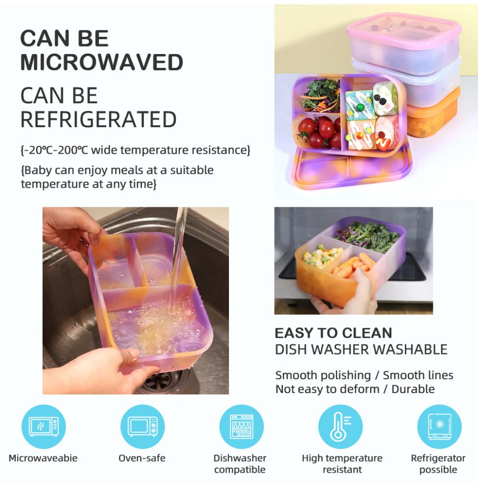 Transparent Cover Divided Leak Proof Freezable Cute Pink Lunch Box