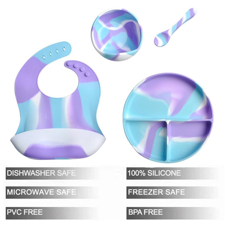 Personalised Suction Bowl Silicone Weaning Set Kit